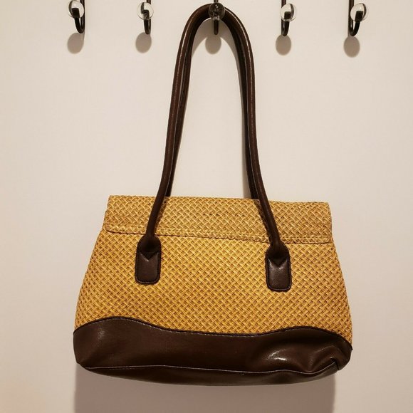 Sag Harbor | Bags | Sag Harbor Woven Straw Wicker Faux Leather Rattan ...